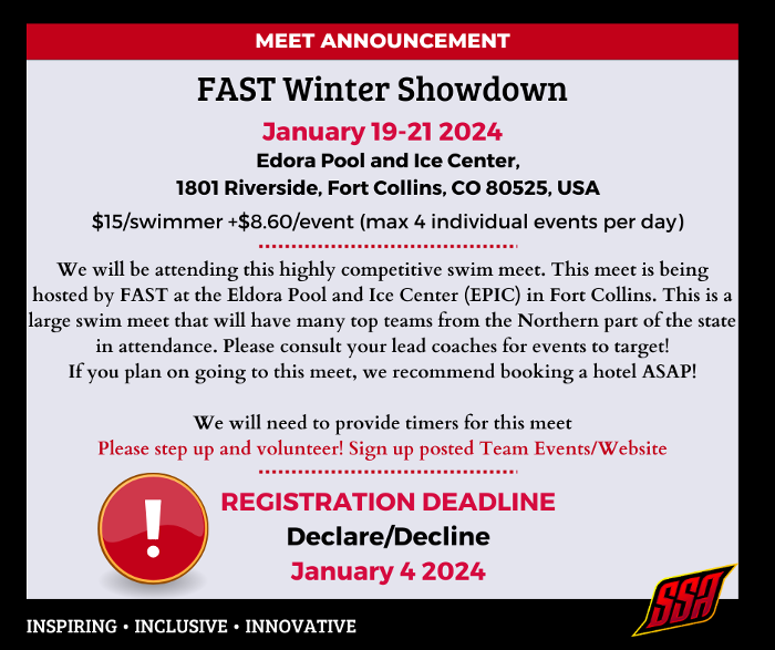FAST Winter Open MEET ANNOUNCEMENT